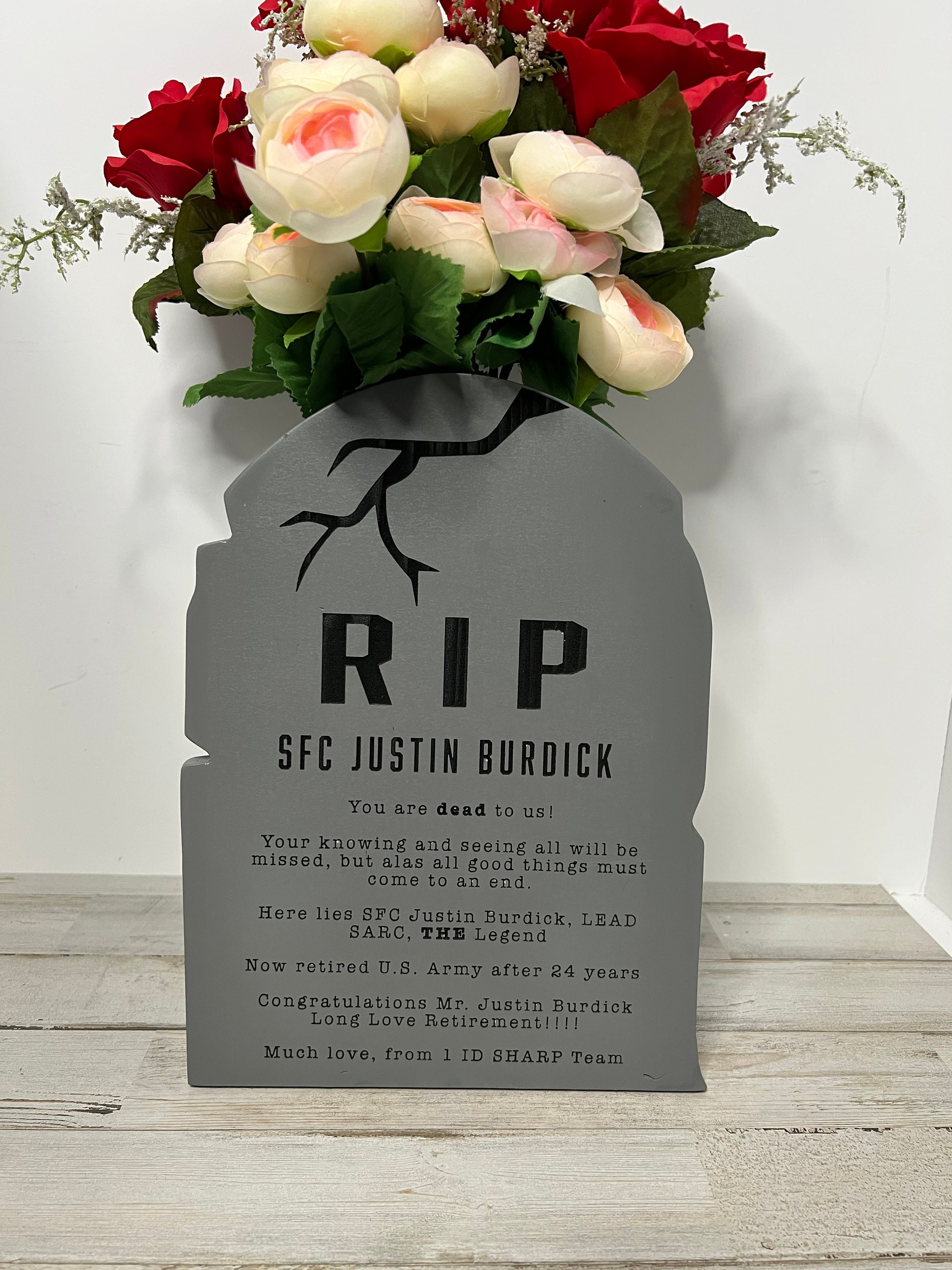 Retirement Tombstone Custom Plaque Military Going-away - Etsy