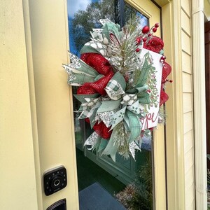 Christmas Wreath, Carla Grogan Hope Sign, Xmas Decoration, Door Decor ...