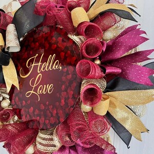 Hello Love Valentine's Day Wreath, Deco Mesh Design, Door and Porch ...