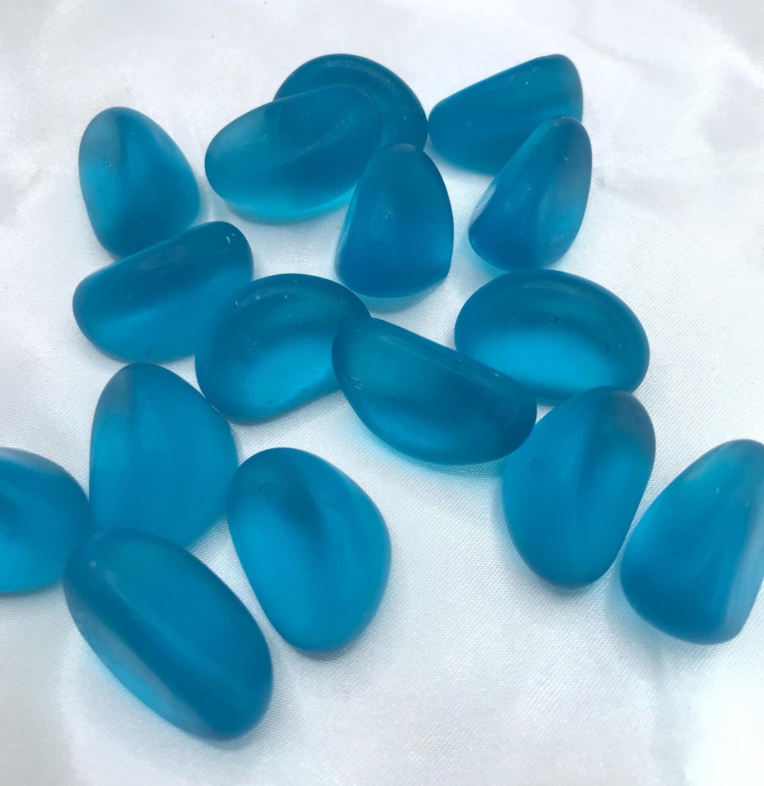 2 TURQUOISE CRYSTAL Glass Blue Frosted Crystal GEMS Craft Supplies - Etsy