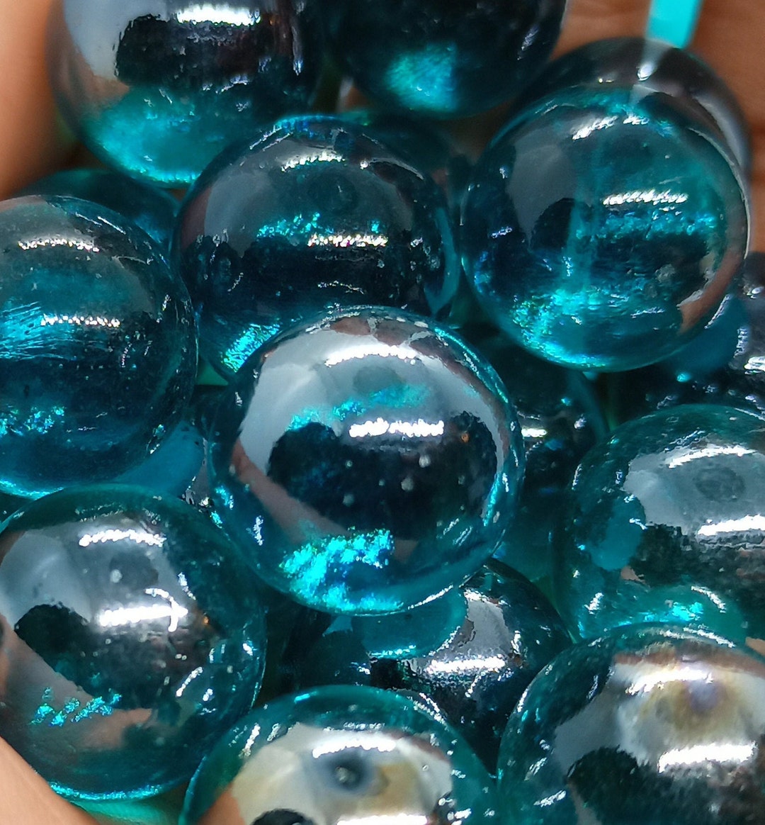 15mm 5 Pcs Turquoise Marbles Glass Blue Glass Gems Craft Supplies - Etsy