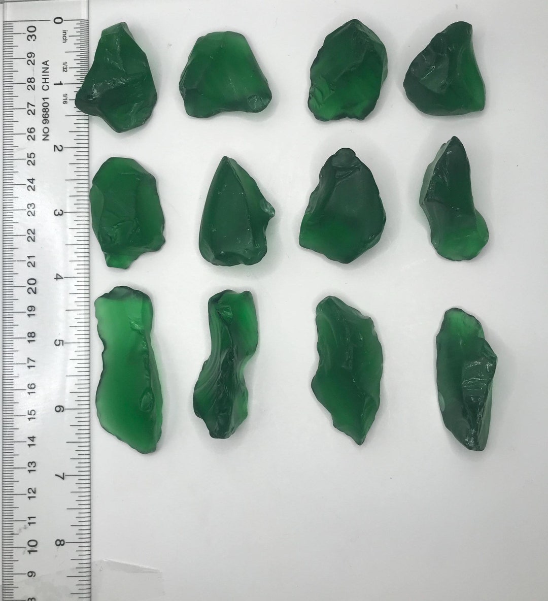 GREEN SEA GLASS Chunk, Emerald Green Large Vintage Frosted Glass Raw ...