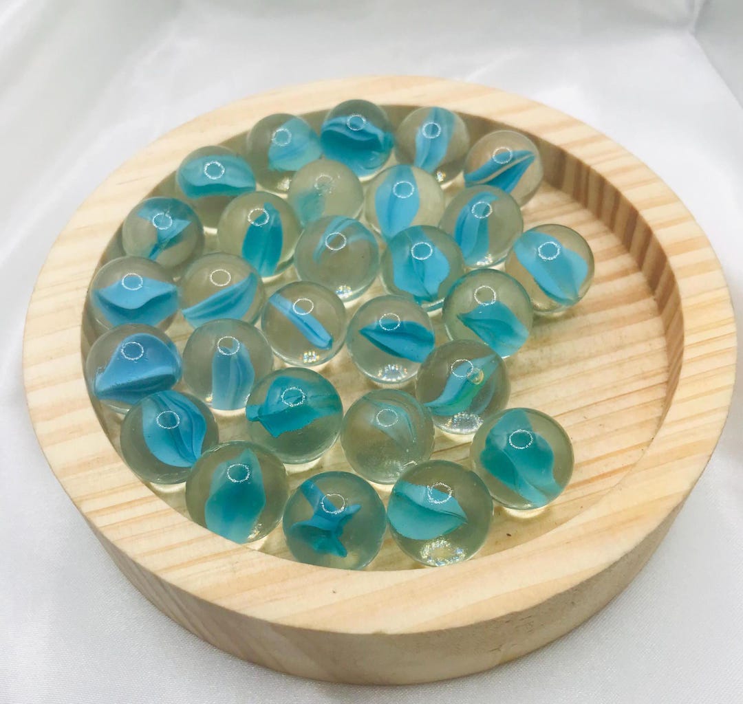 Bulk BLUE Swirl Glass Marbles Cat's Eye Glass Ball GEMS Atmosphere ...