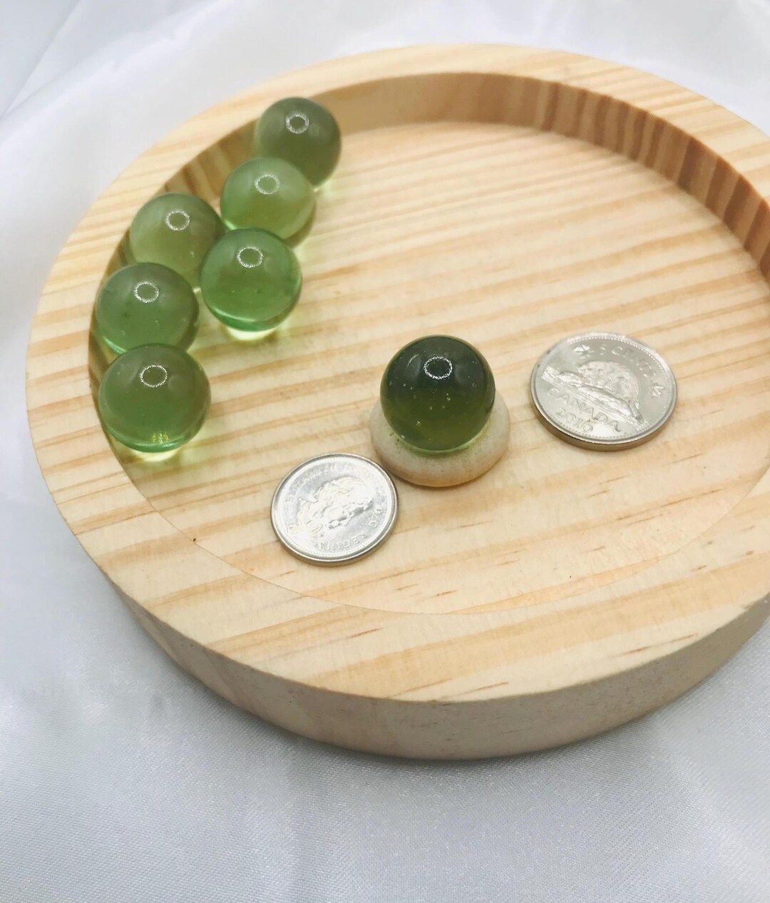 Soft GREEN Glass Marbles - Clear Glass GEMS - Vintage Marble Glass ...