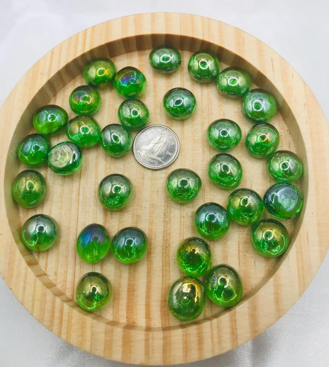 GREEN Glass Cabochons / Vintage Shiny GLASS Pebbles Gems - Craft ...