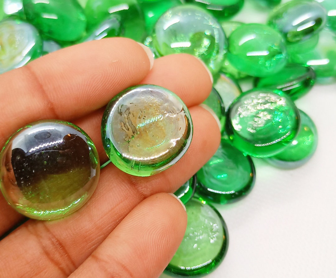 20mm Green Clear Glass GEMS 5pcs - Etsy