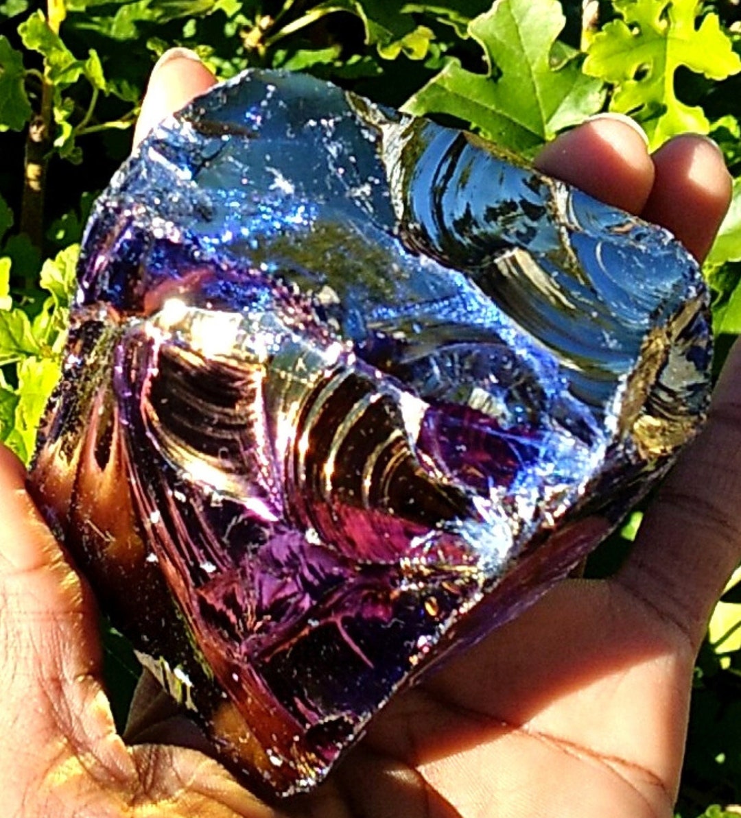 Blue Titanium Volcanic Glass Crystal Spiritual Properties - Etsy