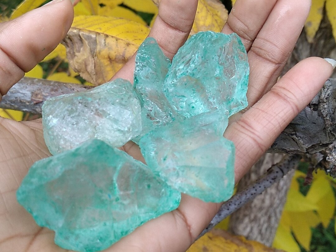 Authentic Aqua Sea Green Glass Ligth Green Sea Glass Chunks Etsy
