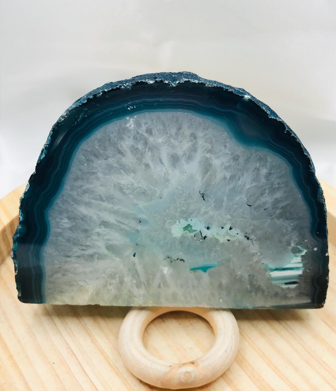 Blue AGATE Quartz, AGATE Geode Slice, Genuine Crystal (239g) - Etsy