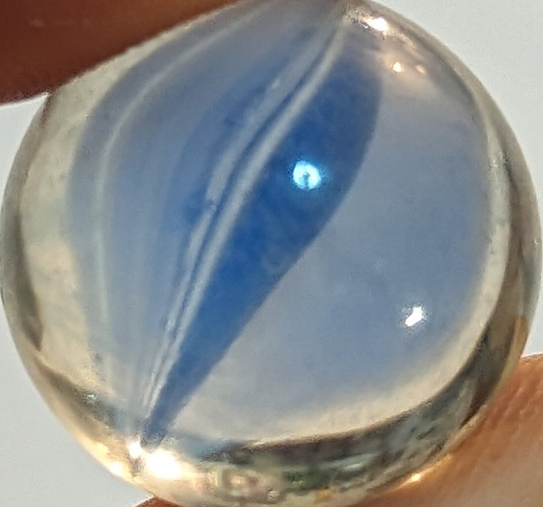Cat's Eye Marbles 16mm Baby Blue Swirl Encrusted Marbles Clear Glass ...