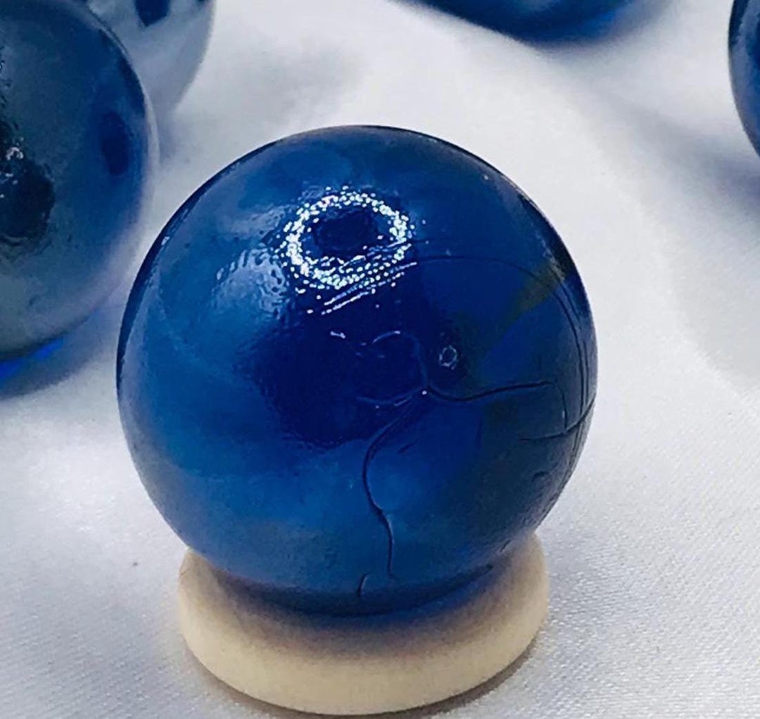 BLUE Glass Marble - 25mm COBALT BLUE Base Tint Glass Sphere - Vintage ...