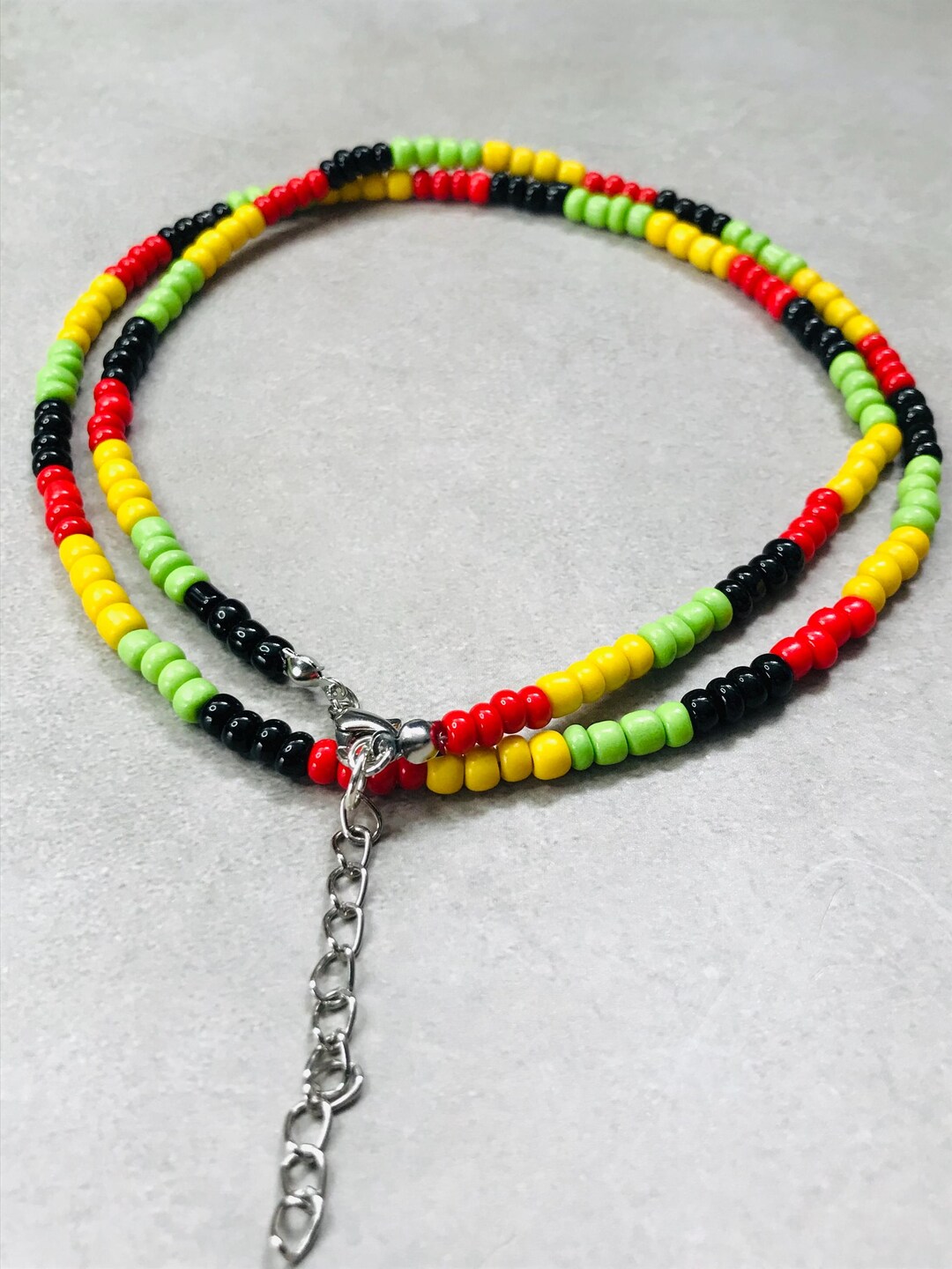 RASTAFARIAN Beaded NECKLACE, RASTA Seed Bead Necklace, Handmade ...