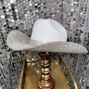White & Crystal Rhinestone Hat - Etsy