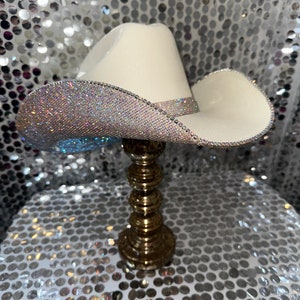 Sand Square Straw Cowboy Hat With Ab Rhinestones - Etsy