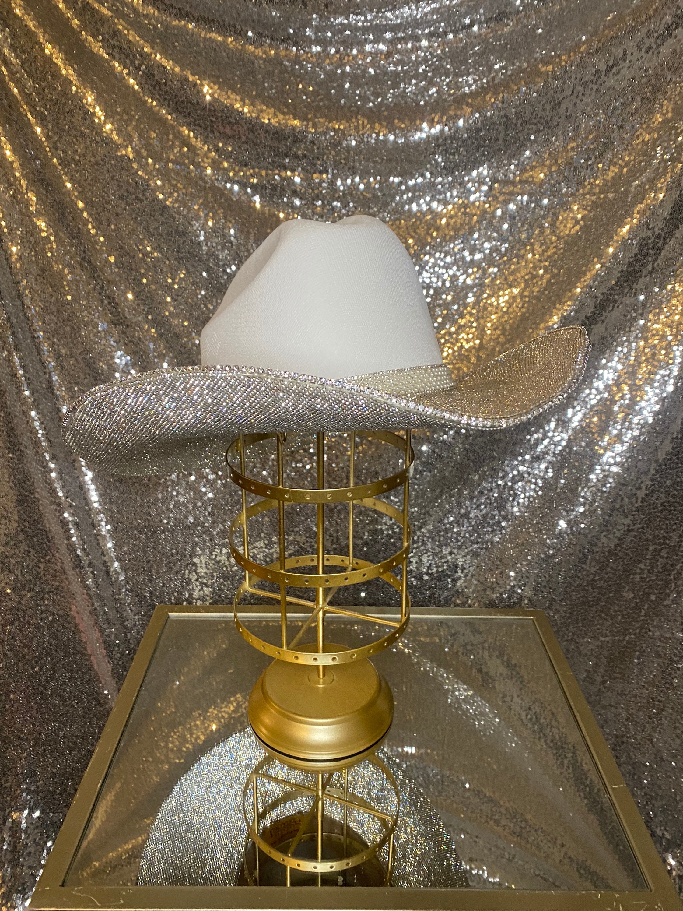 White & Crystal Rhinestone Hat - Etsy