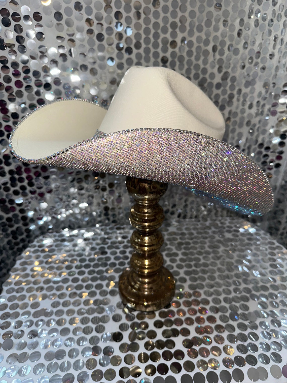 Sand Square Straw Cowboy Hat With Ab Rhinestones - Etsy
