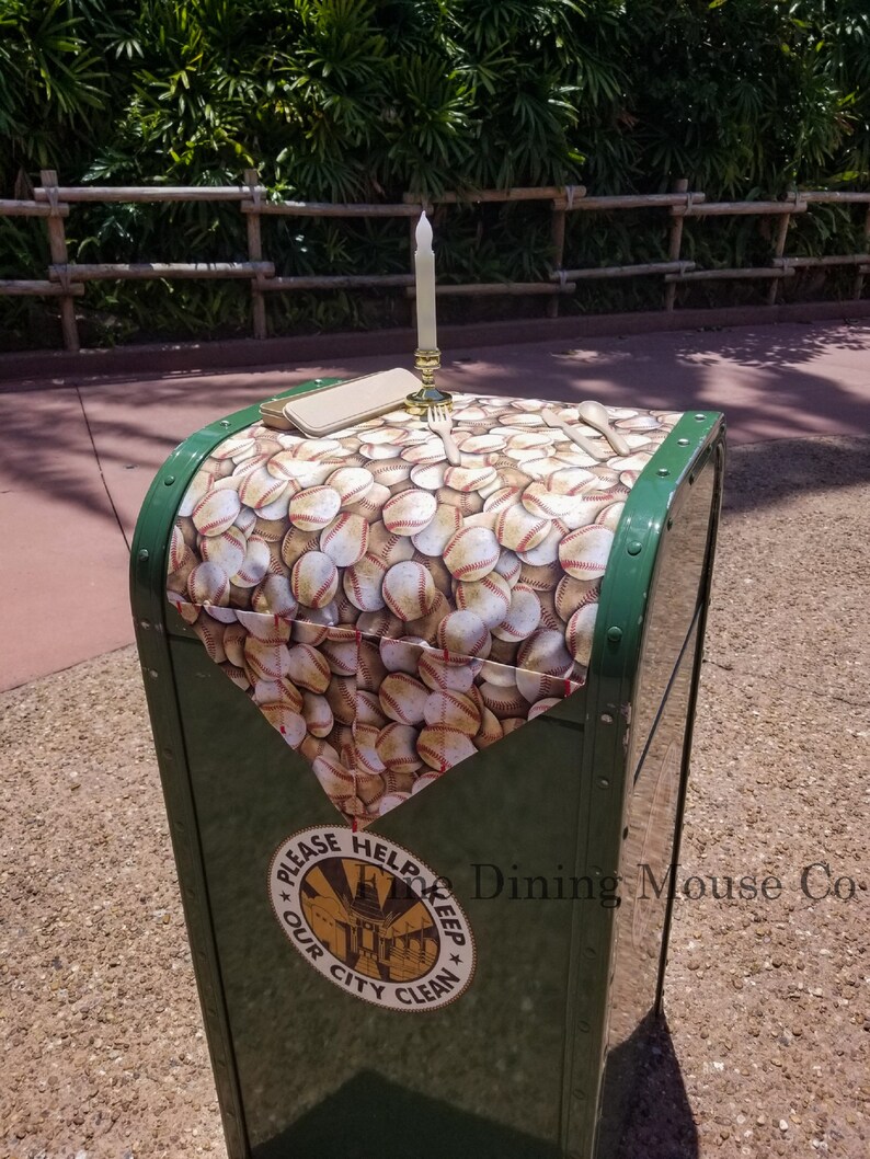 Tablecloth for Disney Trash Cans Casey's Corner Table Baseball Fabric ...