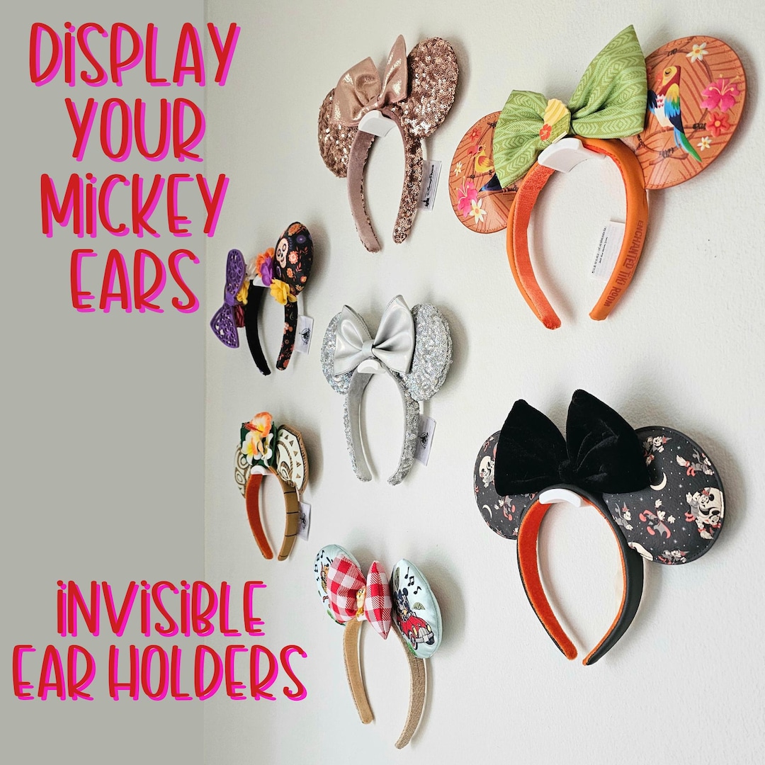 Mickey Ear Holders | Floating Magical Home Display | No-drill Hangers ...