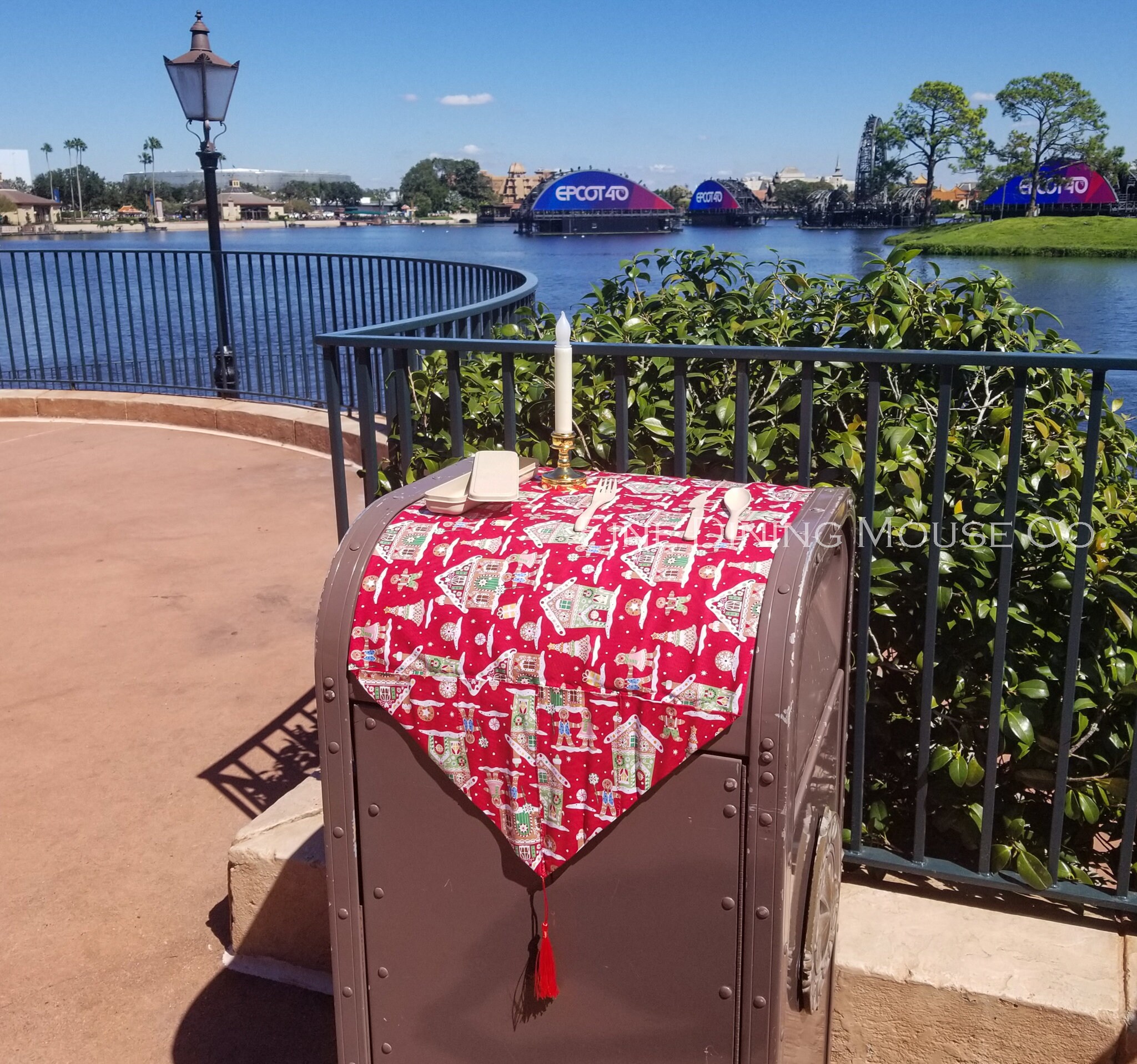 Tablecloth for Disney Trash Cans "gingerbread Dreams" Christmas Holiday ...