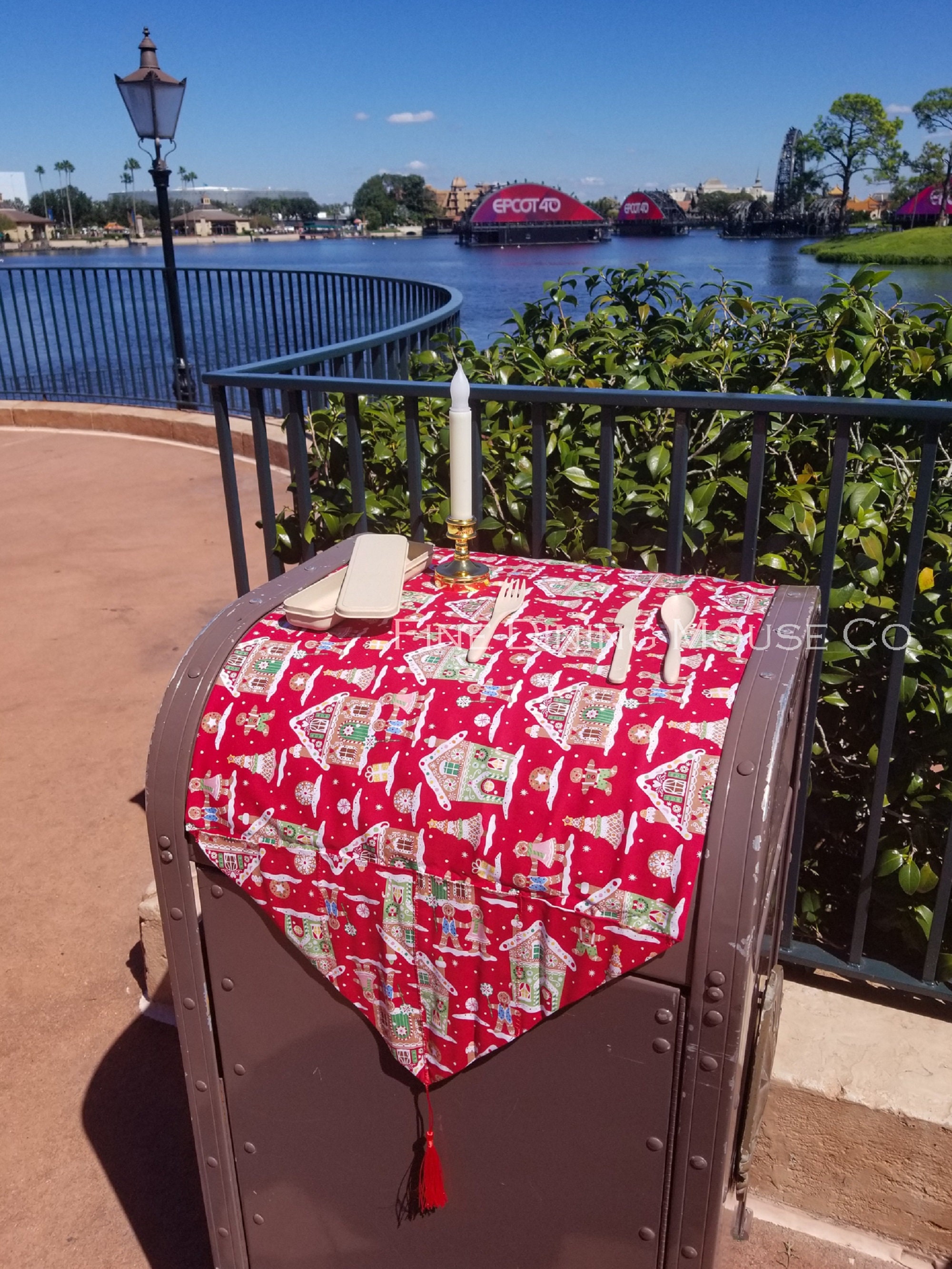 Tablecloth for Disney Trash Cans "gingerbread Dreams" Christmas Holiday ...