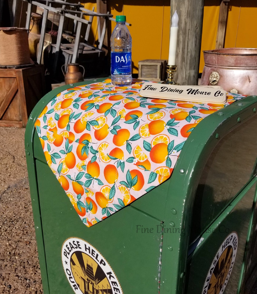 Tablecloth for Disney Trash Cans Florida Orange Bird Themed Fabric ...
