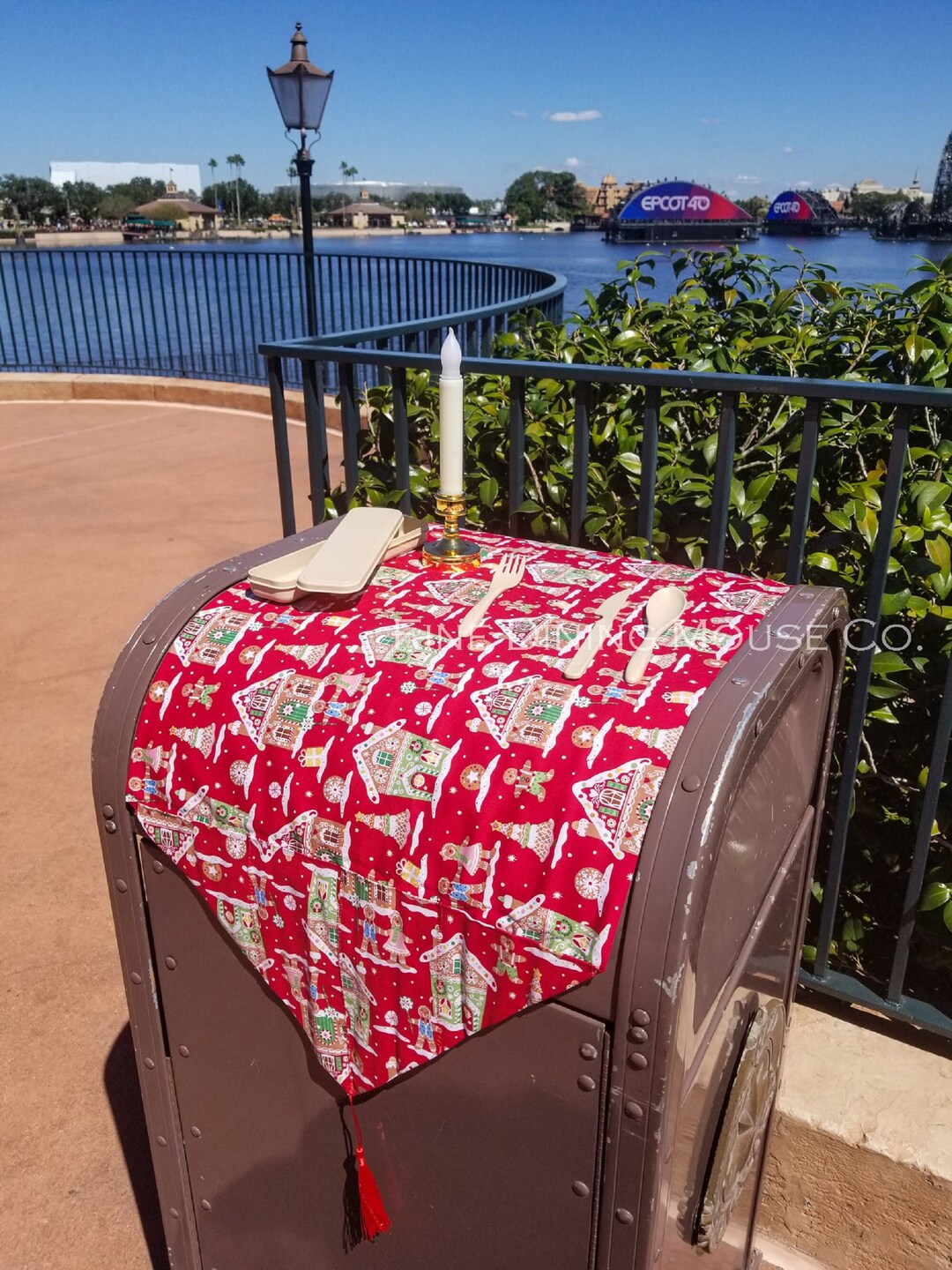 Tablecloth for Disney Trash Cans "gingerbread Dreams" Christmas Holiday ...