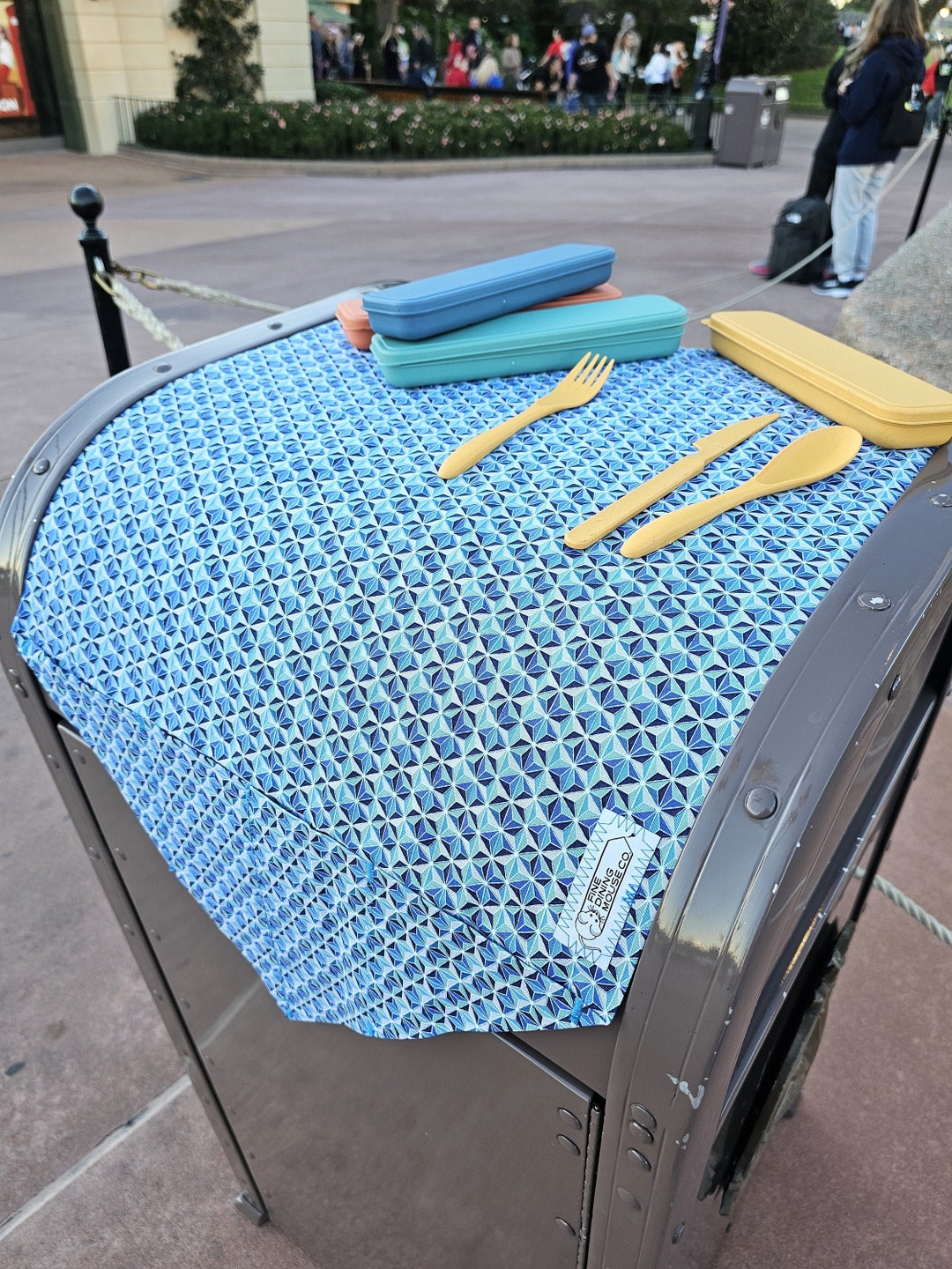 Tablecloth for Disney Trash Cans "epcot at Night" Blue Spaceship Earth ...