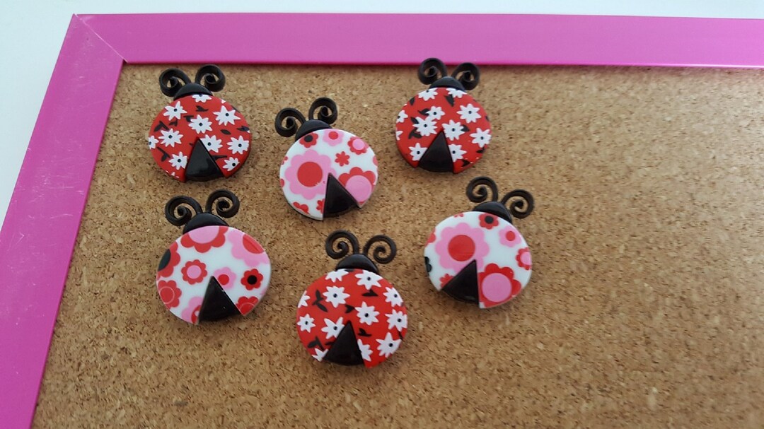 Ladybug Push Pins for Cork Boards - Etsy