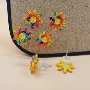 Retro Colourful Flower Push Pins, Cork Board Pins - Etsy