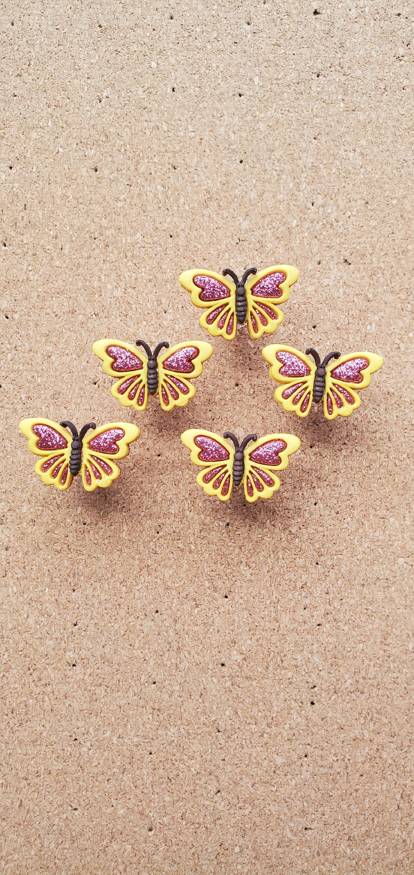 Butterfly Push Pins Insect Push Pins Cork Board Pins Yellow - Etsy