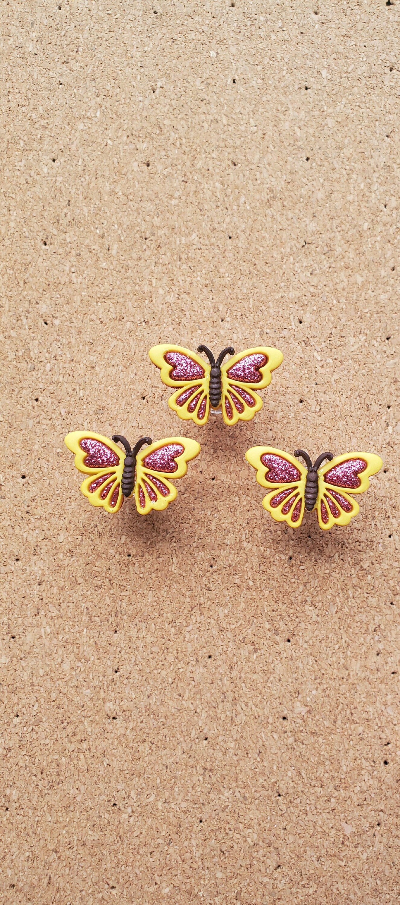 Butterfly Push Pins Insect Push Pins Cork Board Pins Yellow - Etsy