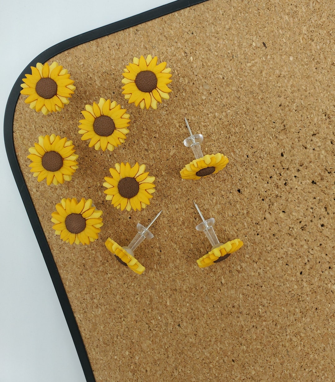 Sunflower Push Pins, Flower Push Pins, Gardening Pins, Cork Board Pins ...