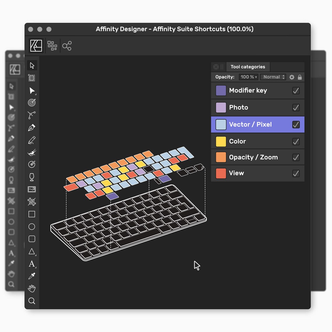 AFFINITY Keyboard Shortcut Stickers Serif Affinity Designer - Etsy