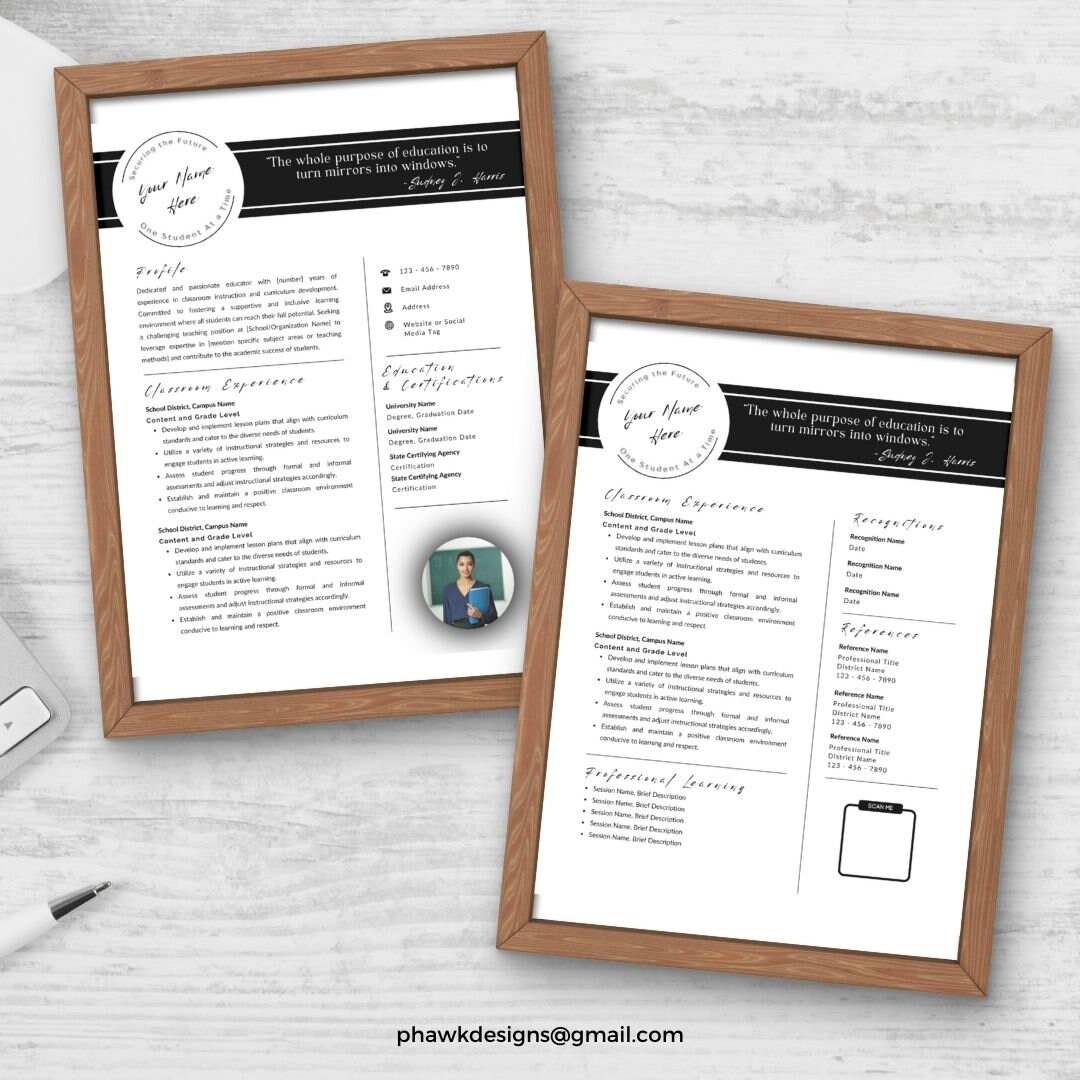 Teacher Educator Resume Template Canva Customizable Editable DOWNLOAD ...