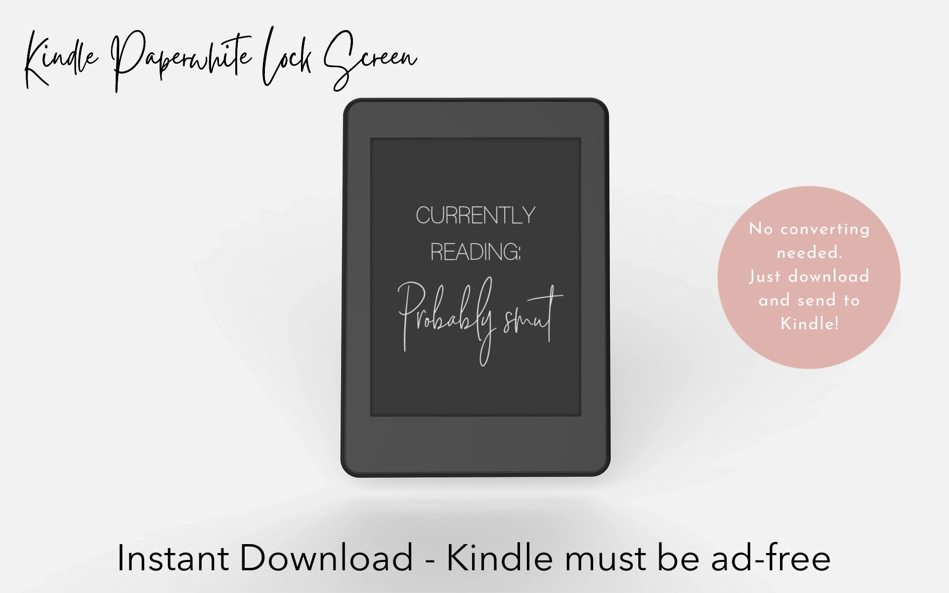 Kindle Lock Screen Currently Reading Probably Smut - Etsy