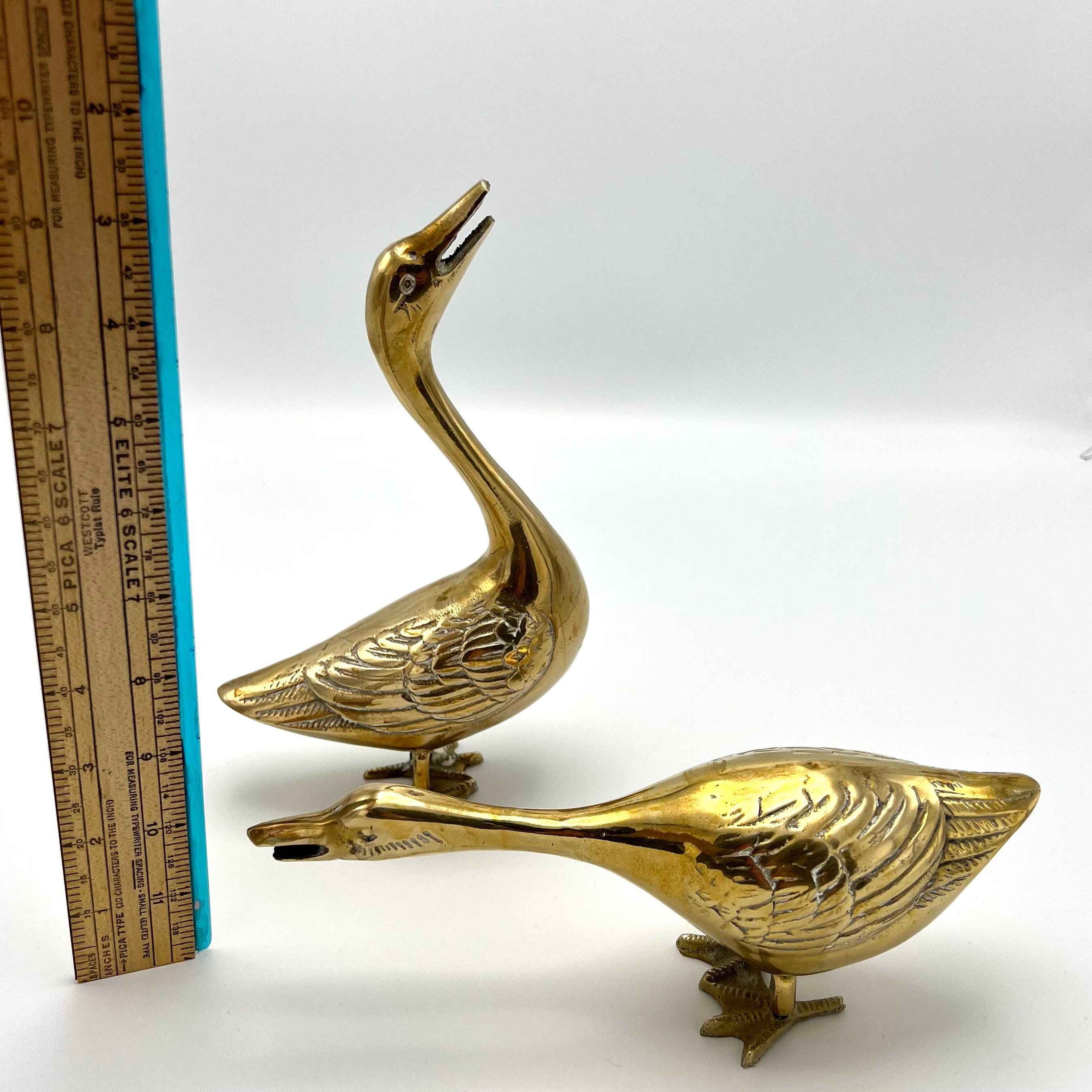 Vintage Brass Geese Figures - Etsy