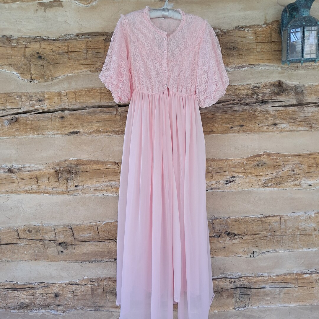 GM 1950's Pink Lace Pegnoir Set Size Medium - Etsy