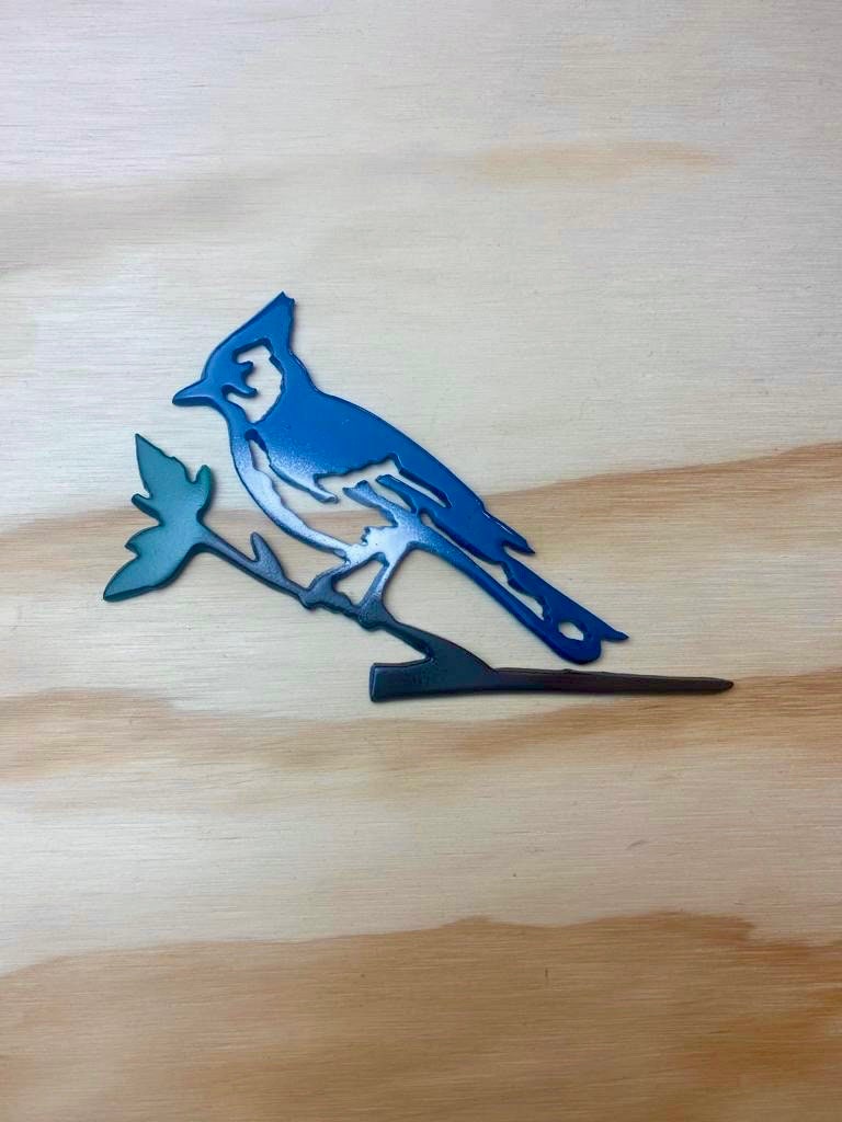 Small Blue Jay Metal Bird/ Metal Blue Jay Bird/ Cardinal Metal Bird ...