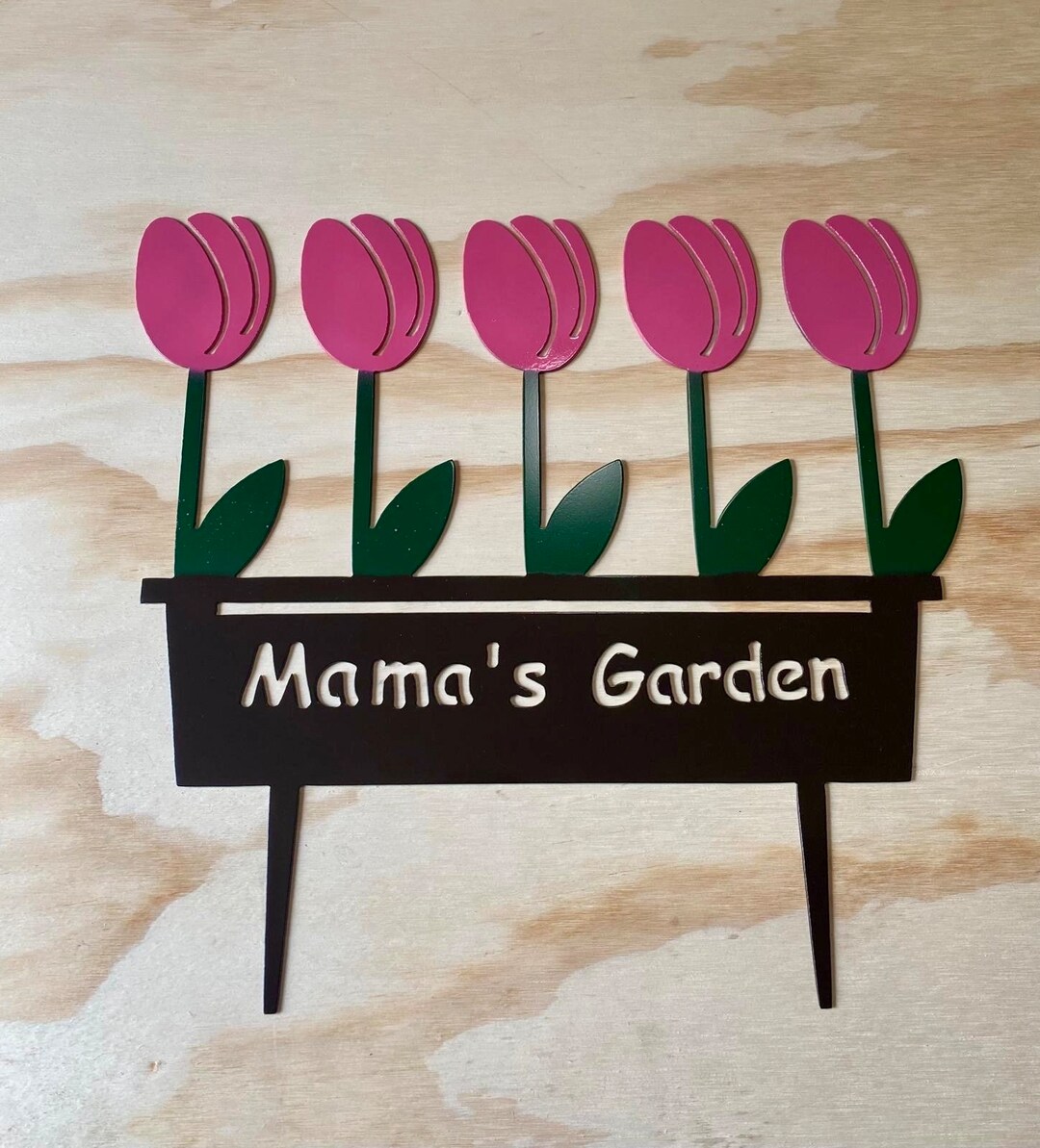 Custom Tulip Metal Sign / Garden Sign With Name / Personalized Tulip ...