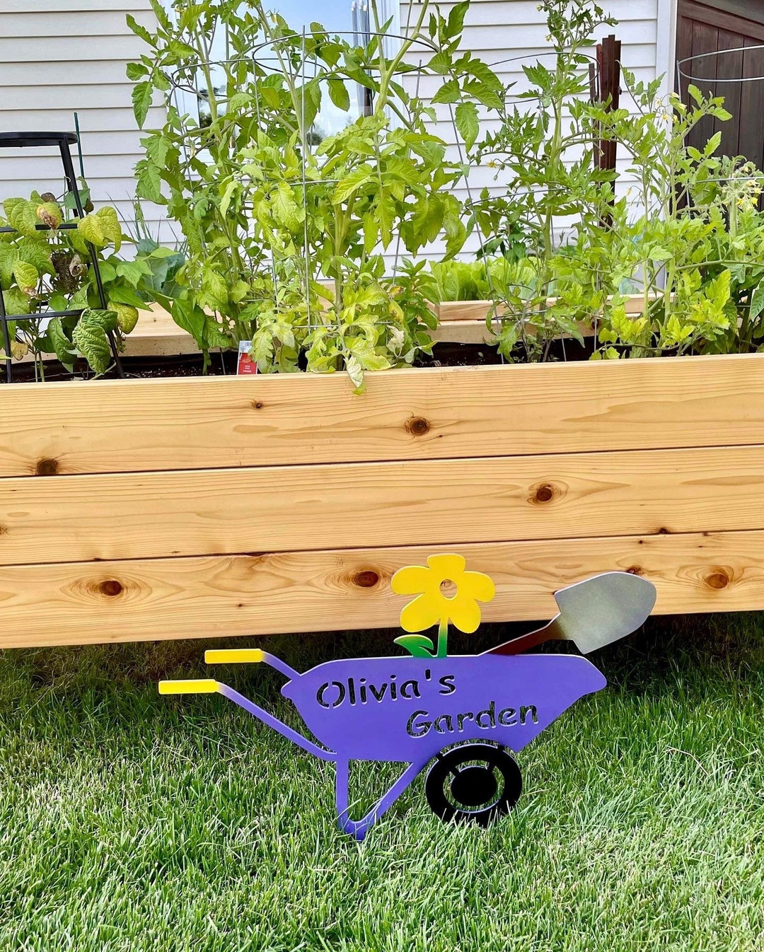 Personalized Garden Metal Wheelbarrow / Custom Garden Wheelbarrow ...