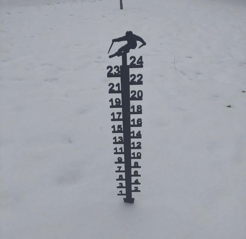 Snow Gauge / Snow Ruler / Metal Snow Ruler / Metal Snow Gage / Snowman ...