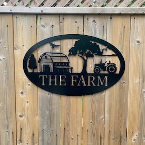 Custom Farm Metal Sign / Custom Tractor Sign / Personalized Farm Metal ...