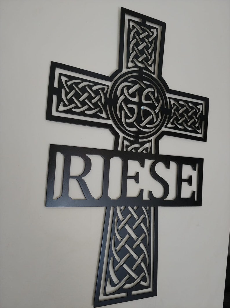 Large Metal Celtic Cross With Name / Custom Celtic Cross / Metal Celtic ...