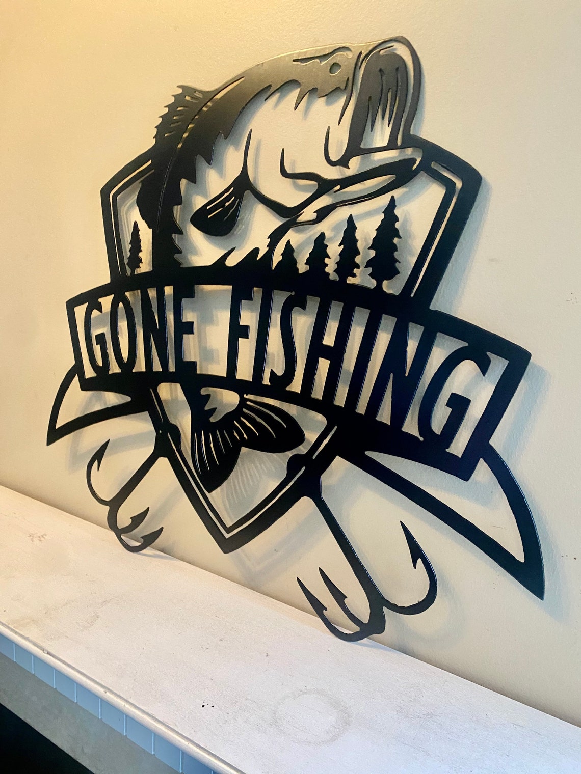 Custom Metal Fishing Sign / Gone Fishing Sign / Fishing Sign / Gift for ...