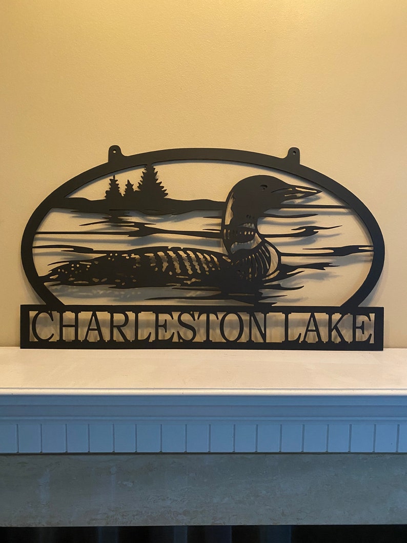 Custom Lake Metal Sign / Custom Cottage Sign/ Personalized Wall Decor ...