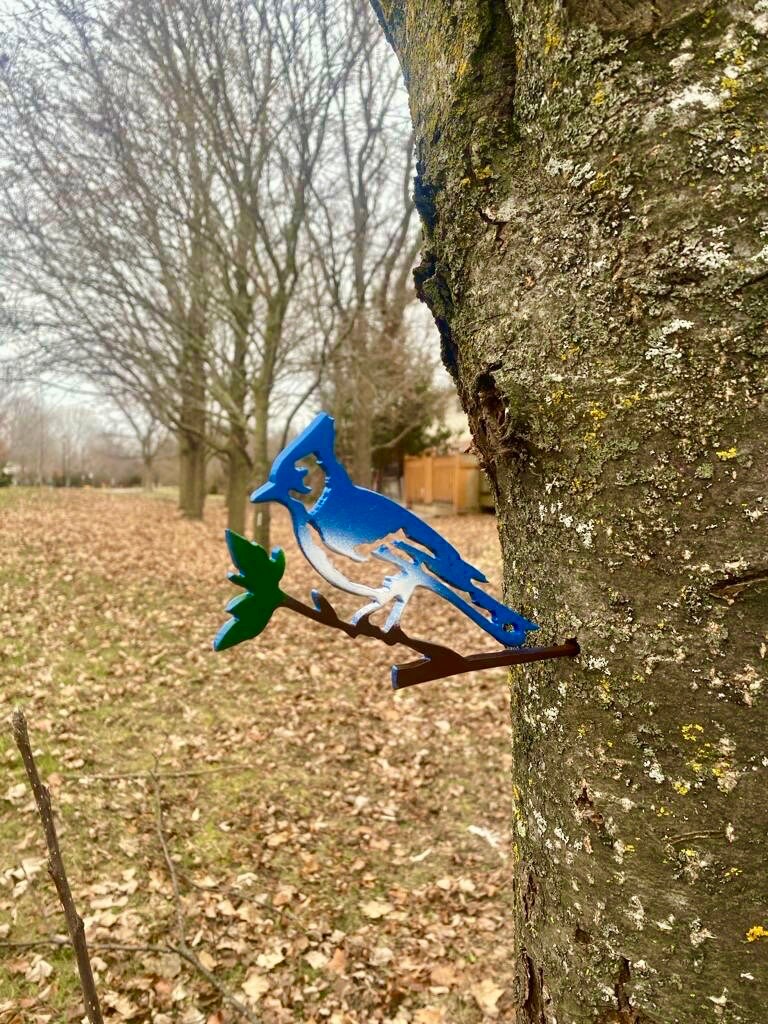 Small Blue Jay Metal Bird/ Metal Blue Jay Bird/ Cardinal Metal Bird ...