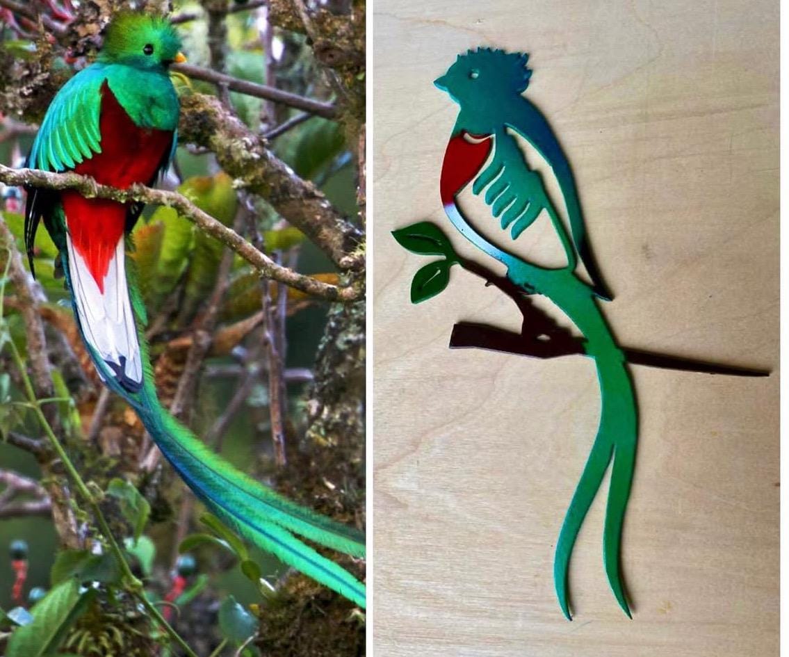 Quetzal Metal Bird/ Metal Quetzal Bird/ Quetzal Bird/ Guatemalan Decor ...