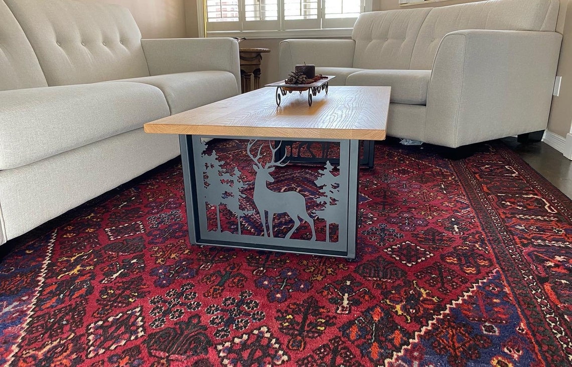 Forest Landscape Metal Coffee Table Legs LEGS ONLY / Metal Legs / Metal ...