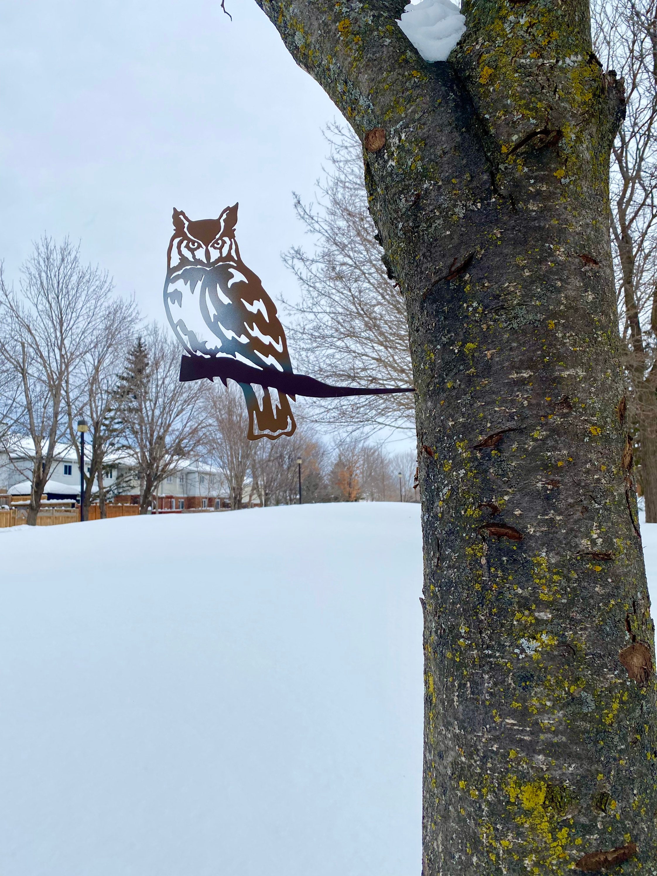 LARGE Metal Horned Owl / Metal Owl / Metal Bird for Tree / Metal Decor ...