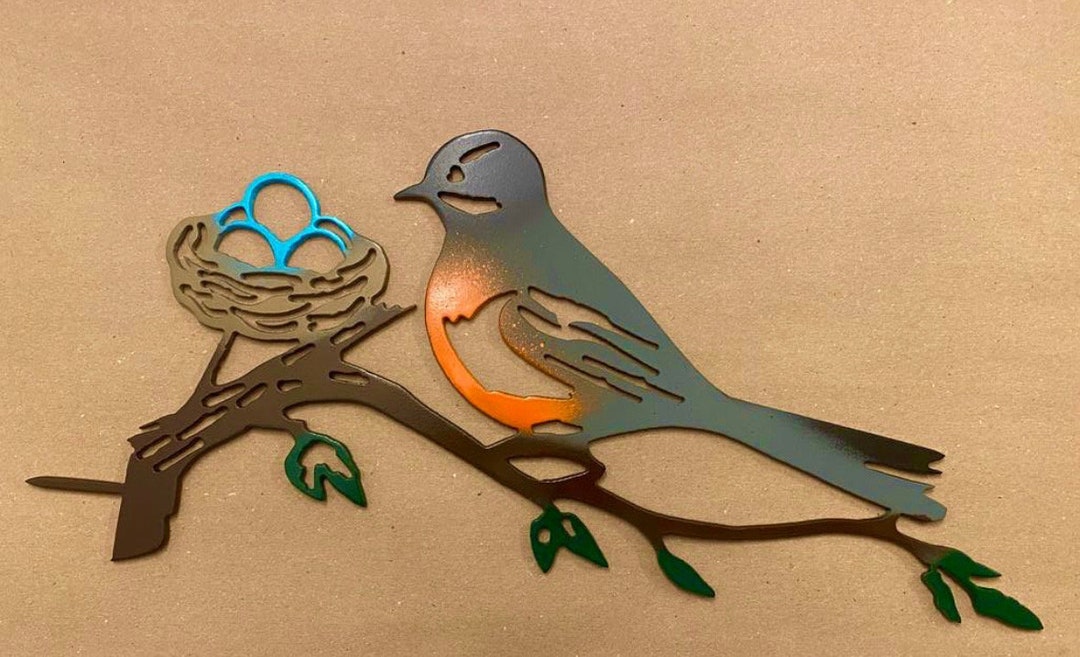Mama Metal Bird / Mama Bird / Robin Mama Bird / Robin and Egg / Robin ...